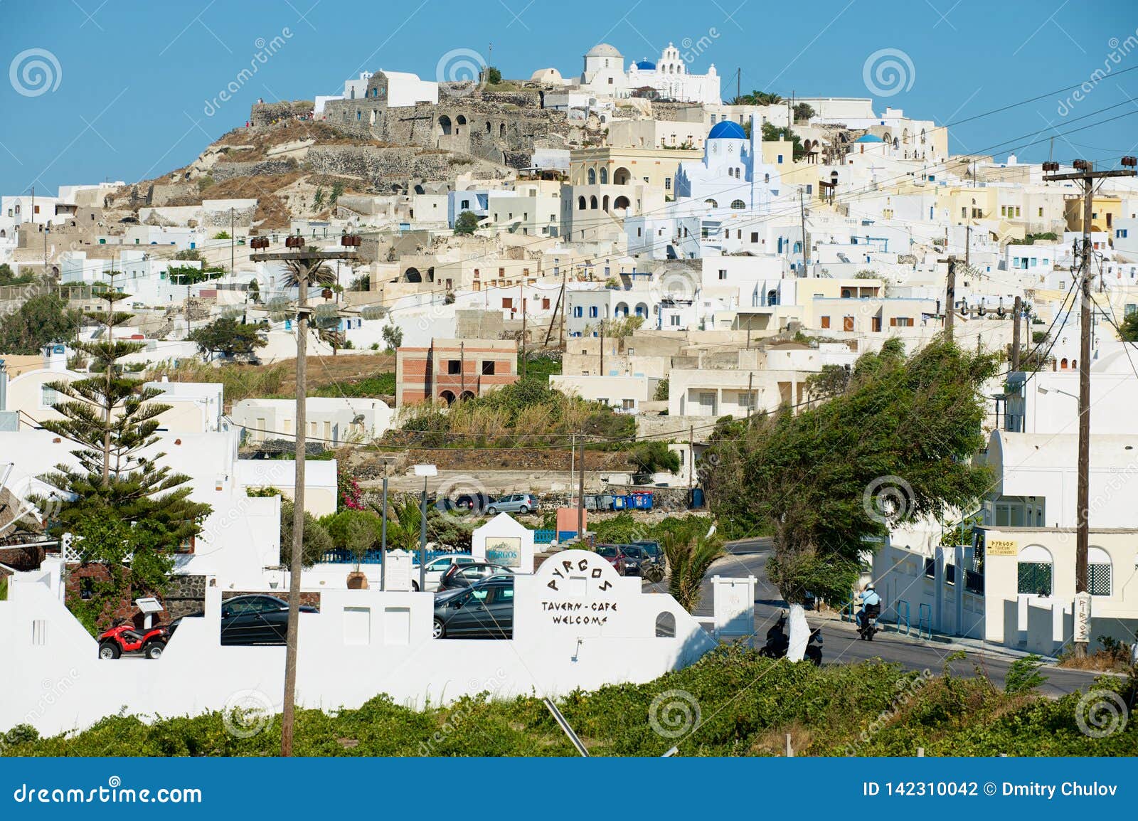 View To the Town of Pyrgos in Pyrgos, Greece. Editorial Photography ...