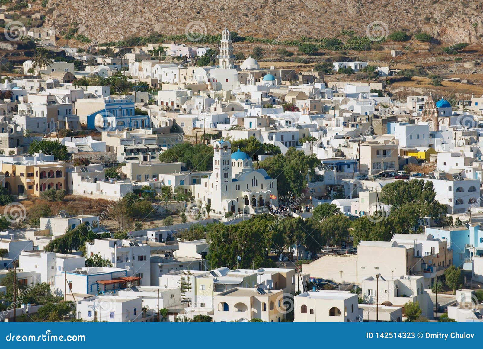 View To the Town of Pyrgos in Pyrgos, Greece. Editorial Stock Photo ...