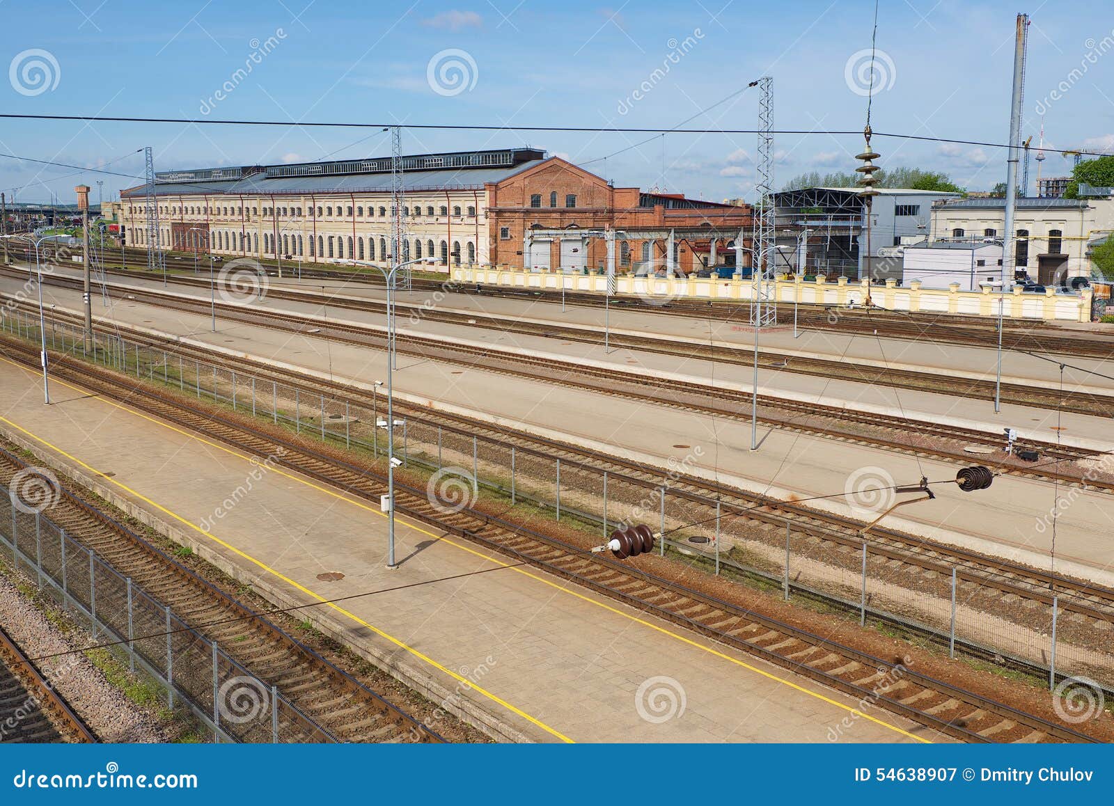 View To the Tracks and Platforms at the Railway Station in Vilnius ...