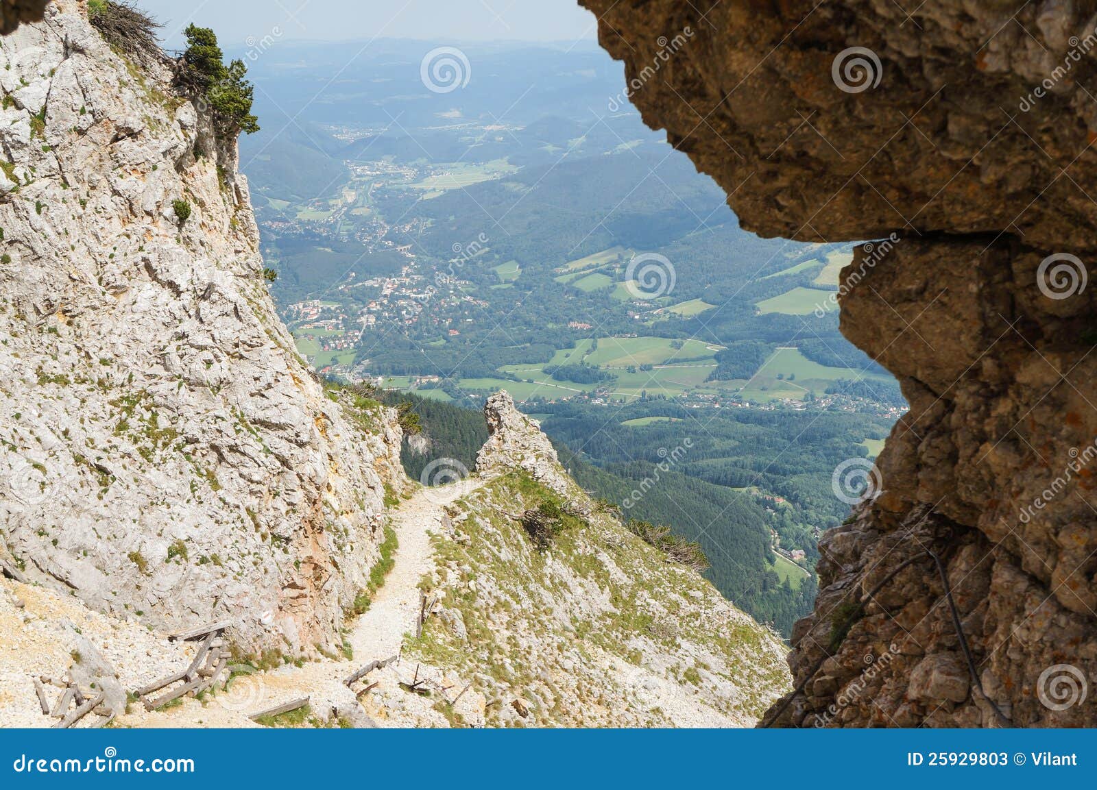 View To Valley from Rax Mountains Stock Image - Image of green, alps ...