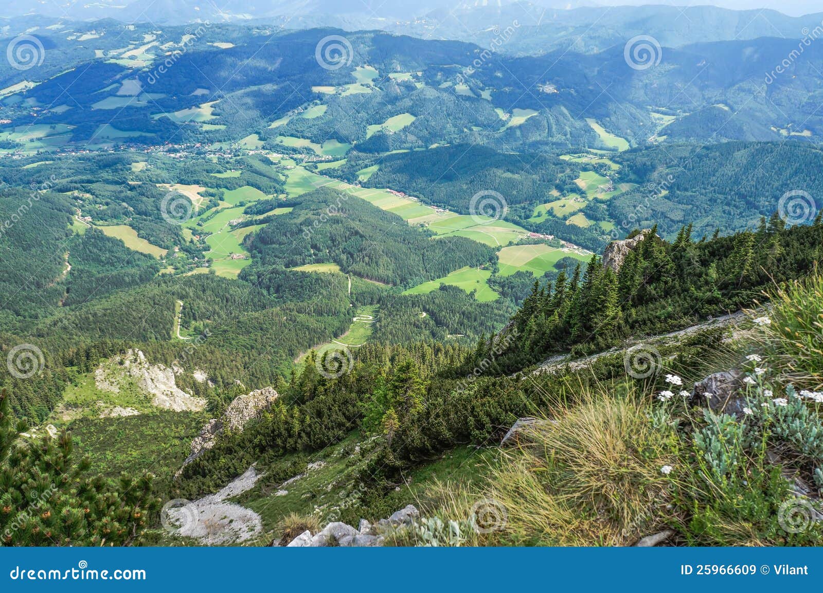 View To Valley from Rax Mountains Stock Image - Image of green, austria ...