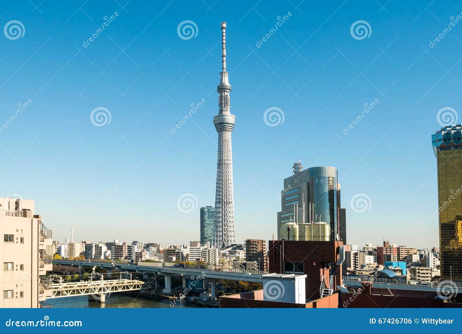 Tokyo Cityscape With Railways Metro System, Top View From Tokyo Skytree ...