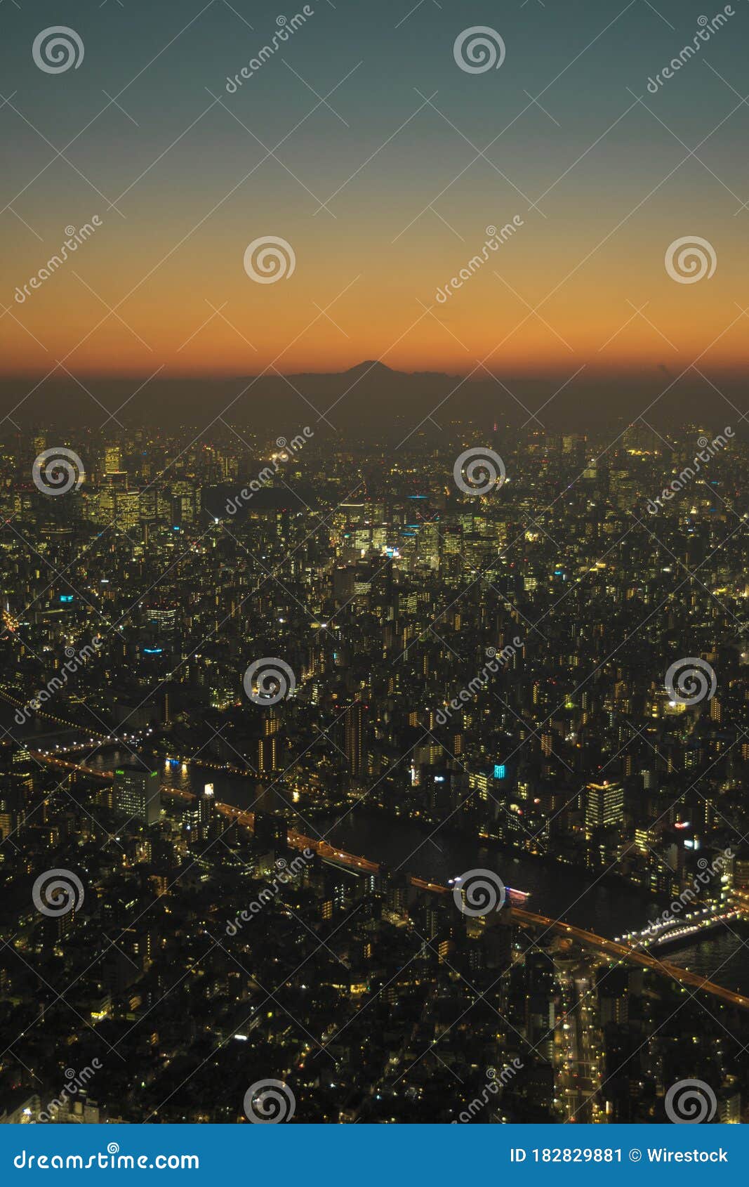 View of Tokyo Sunset from the SkyTree Editorial Photo - Image of sunset ...
