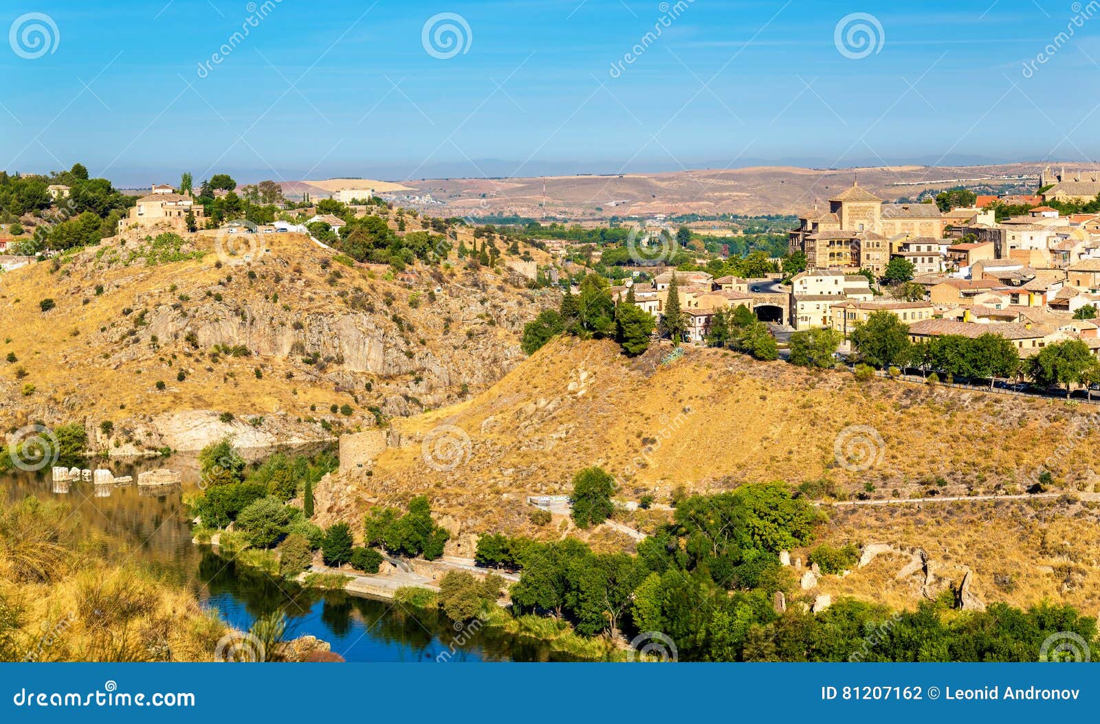 View of Toledo Above the Tagus River in Spain Stock Photo - Image of ...