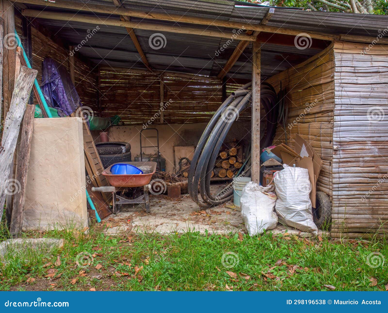 View of the Tools and Assorted Objects in a Rustic Shed Stock Photo ...