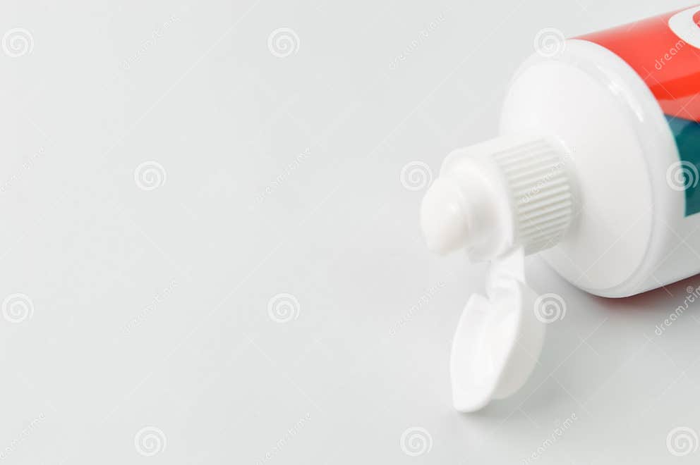View of Toothpaste Isolated on a White Background Stock Photo - Image ...