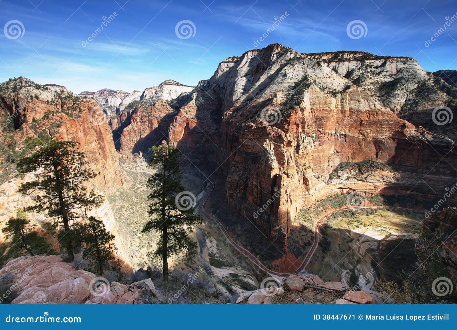 View from Top of Angels Landing Stock Image - Image of american, cloud ...