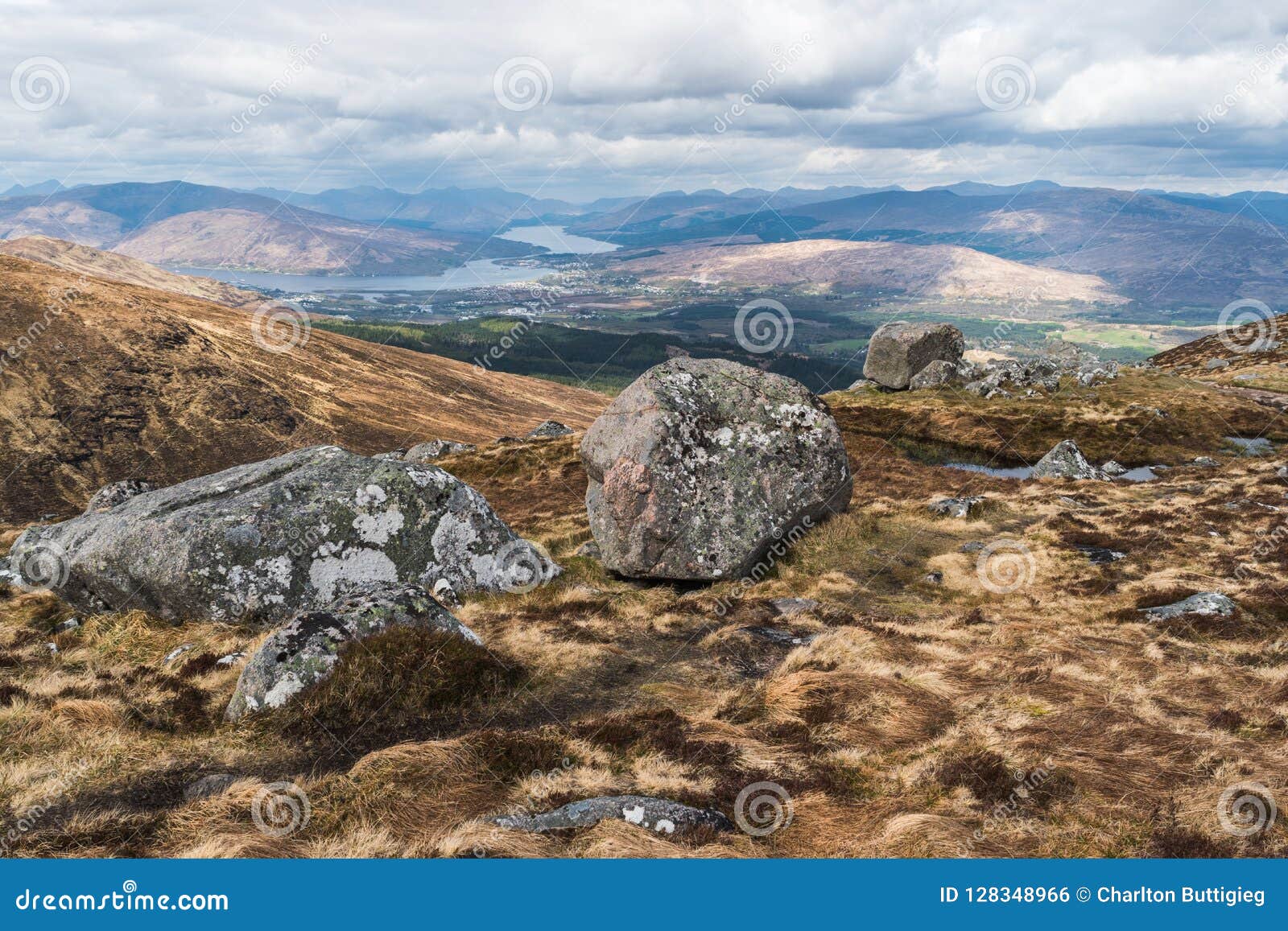 View from the Top of Ben Nevis Range Stock Photo - Image of grass ...