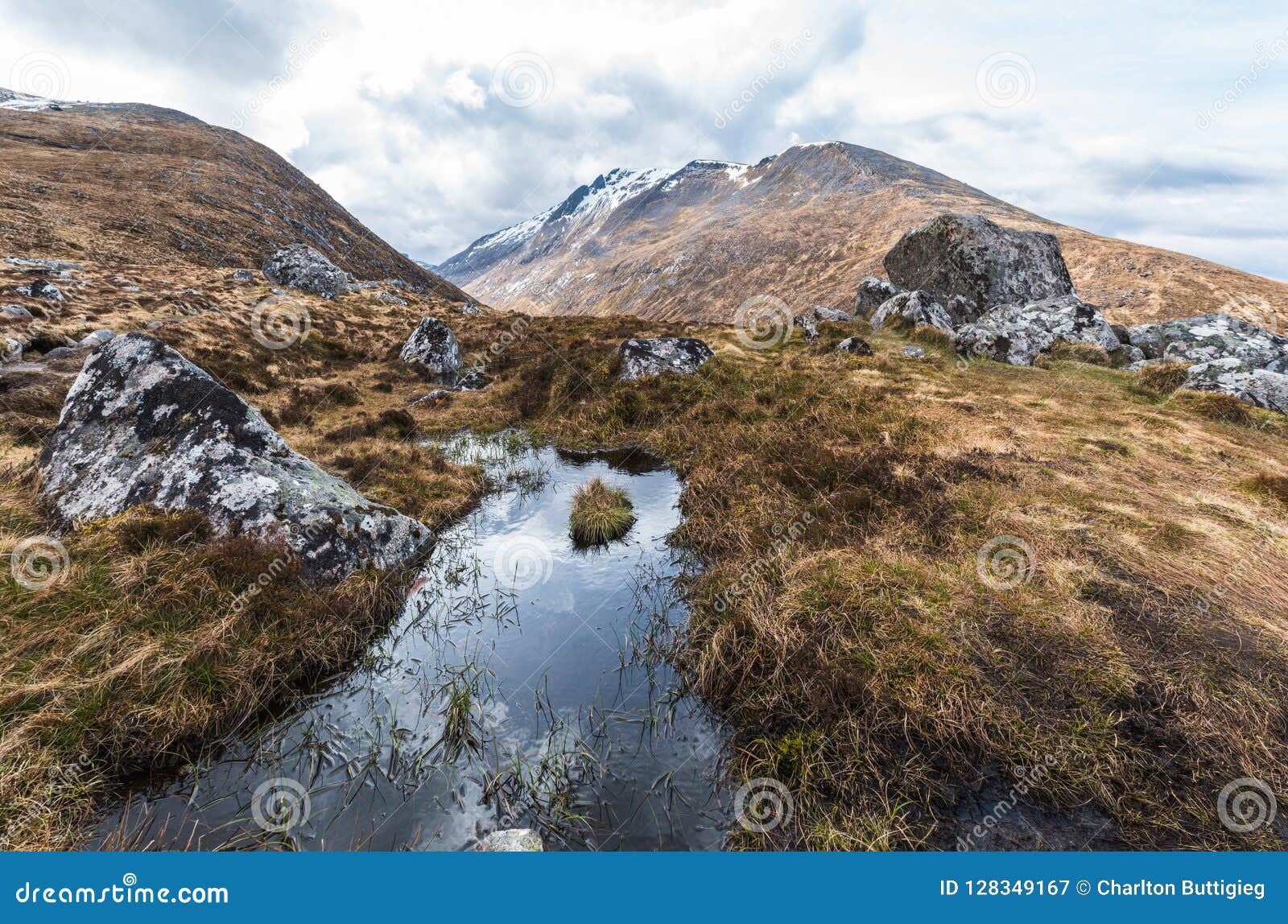 View at the Top of Ben Nevis Range Stock Image - Image of green, hill ...
