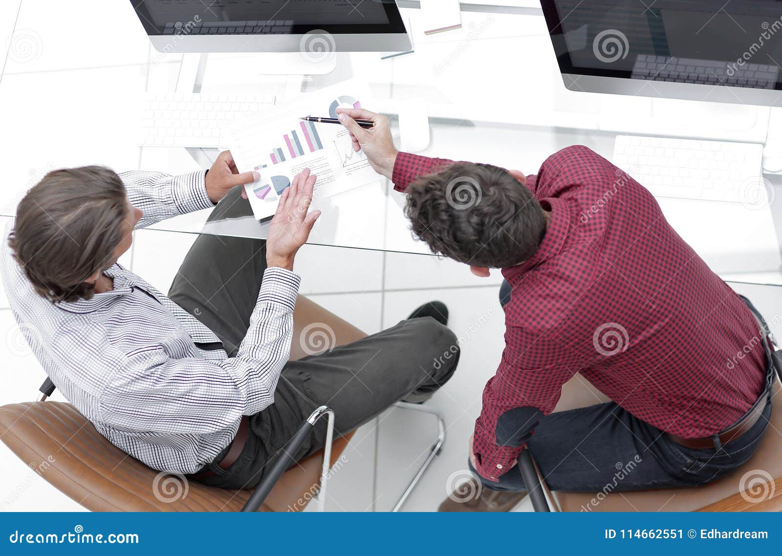 Colleagues Discussing Financial Data. Stock Image - Image of people ...
