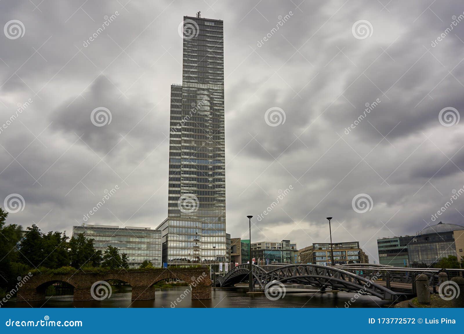 View of the Top of Cologne Tower and the Historic Aqueduct, Germany ...