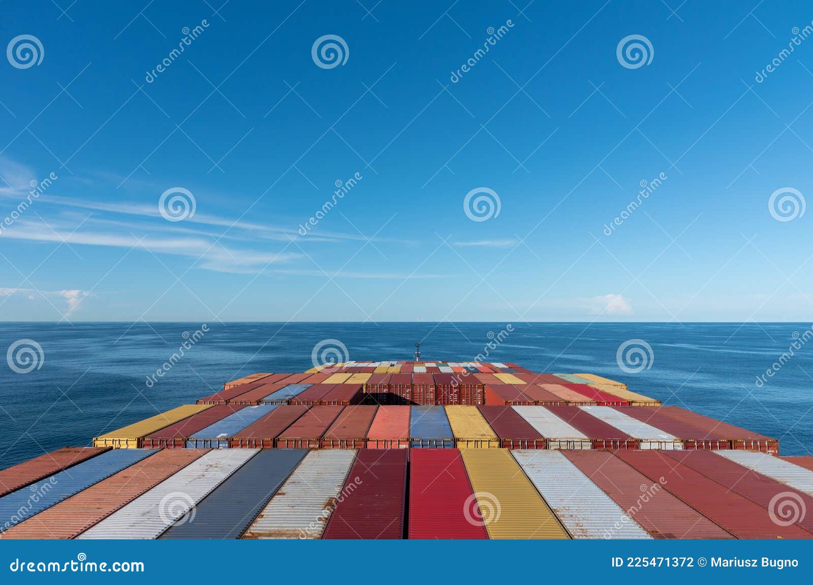 View on the Top of Containers Loaded on Deck of the Large Cargo Ship ...