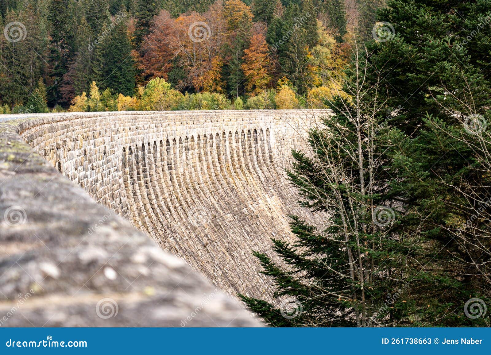 View of the Top of a Dam with the Curvature in the Black Forest Stock ...