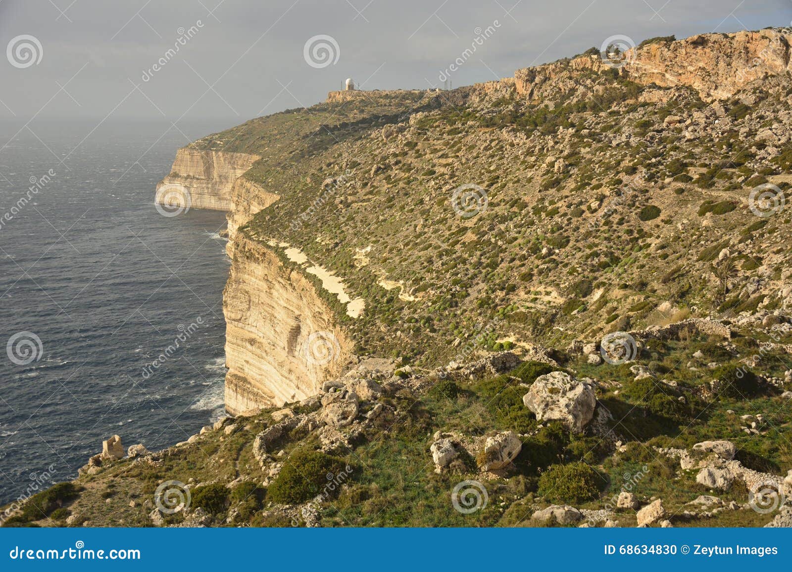 View from the Top of Dingli Cliffs in Malta Stock Photo - Image of ...