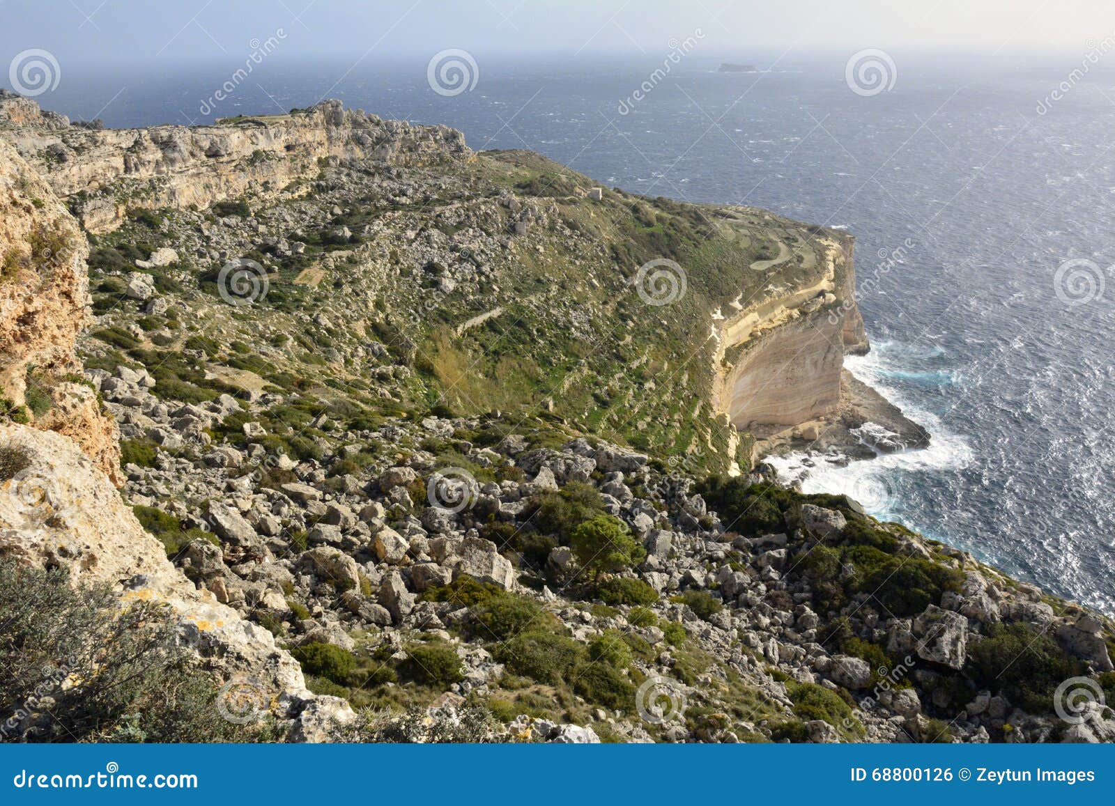 View from the Top of Dingli Cliffs in Malta. Stock Photo - Image of ...