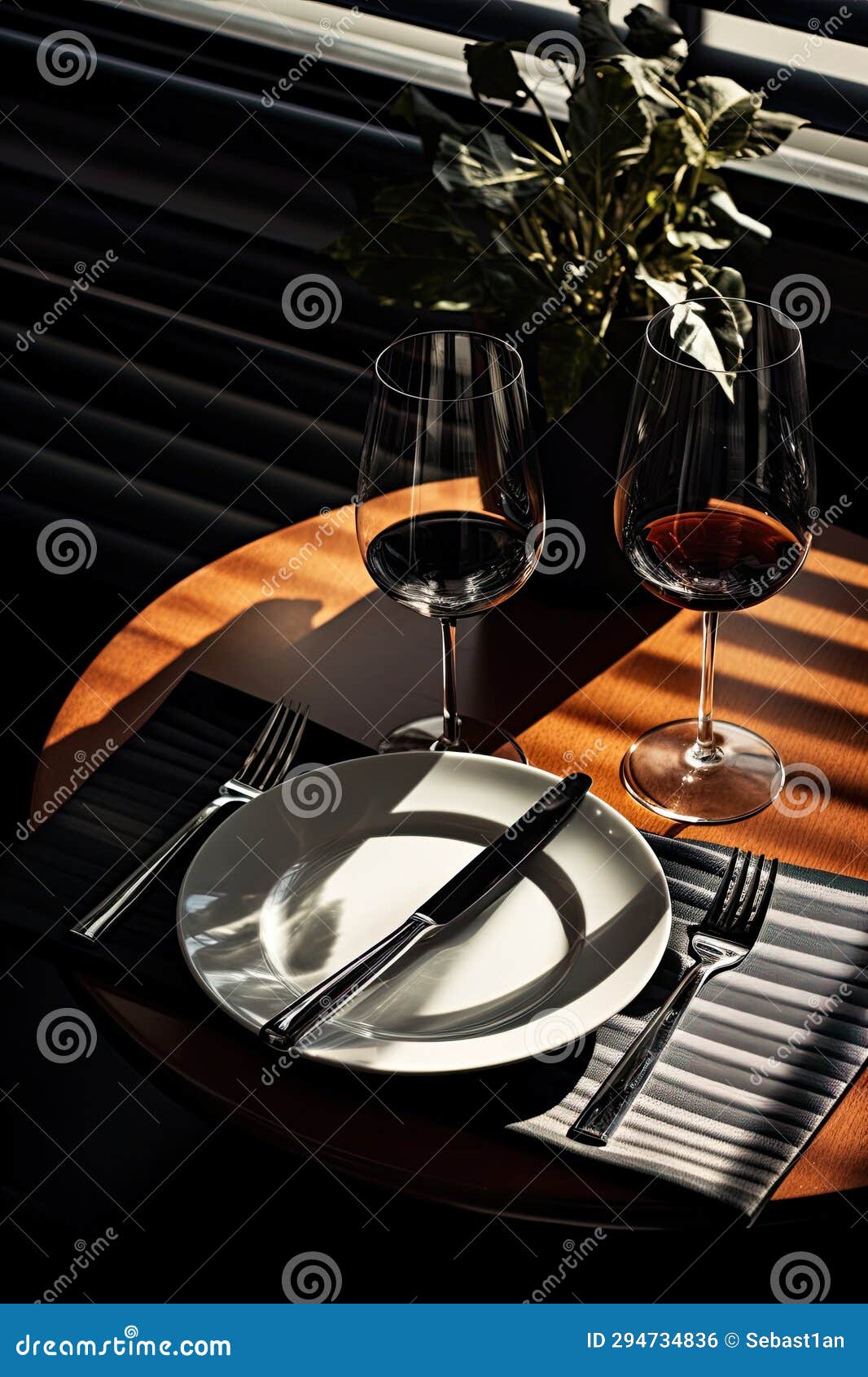 View from the Top of a Dining Table in a Restaurant Provides a Setting ...