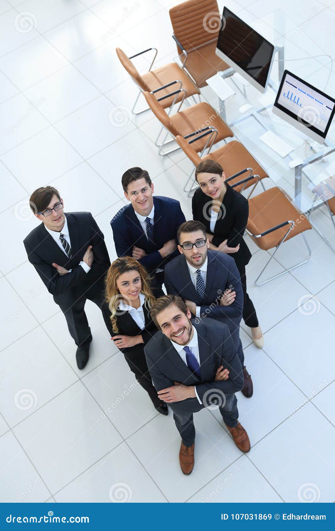 View from the Top. a Group of Friendly Colleagues Stock Image - Image ...