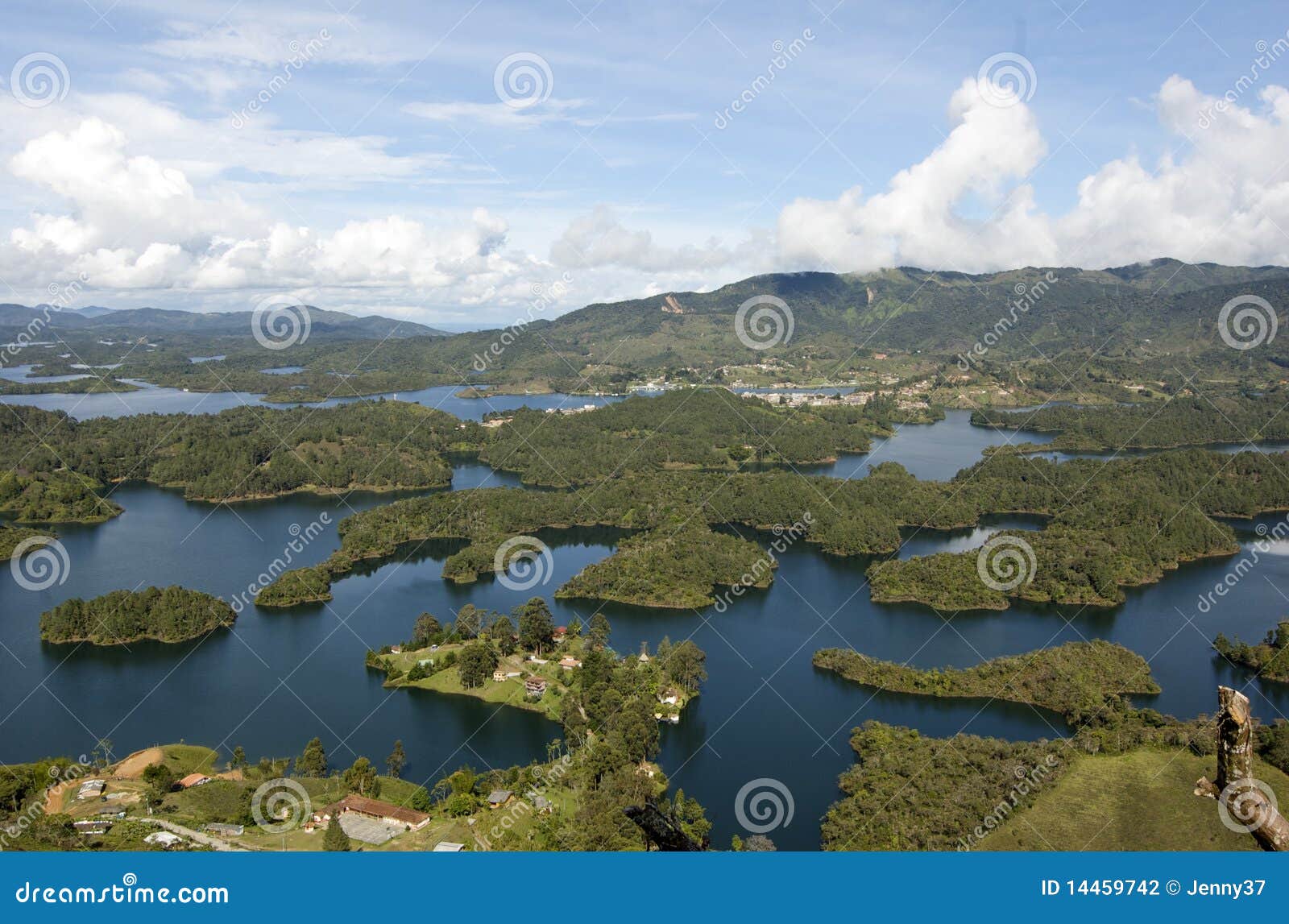View from the Top of La Piedra De Penol Stock Photo - Image of ...