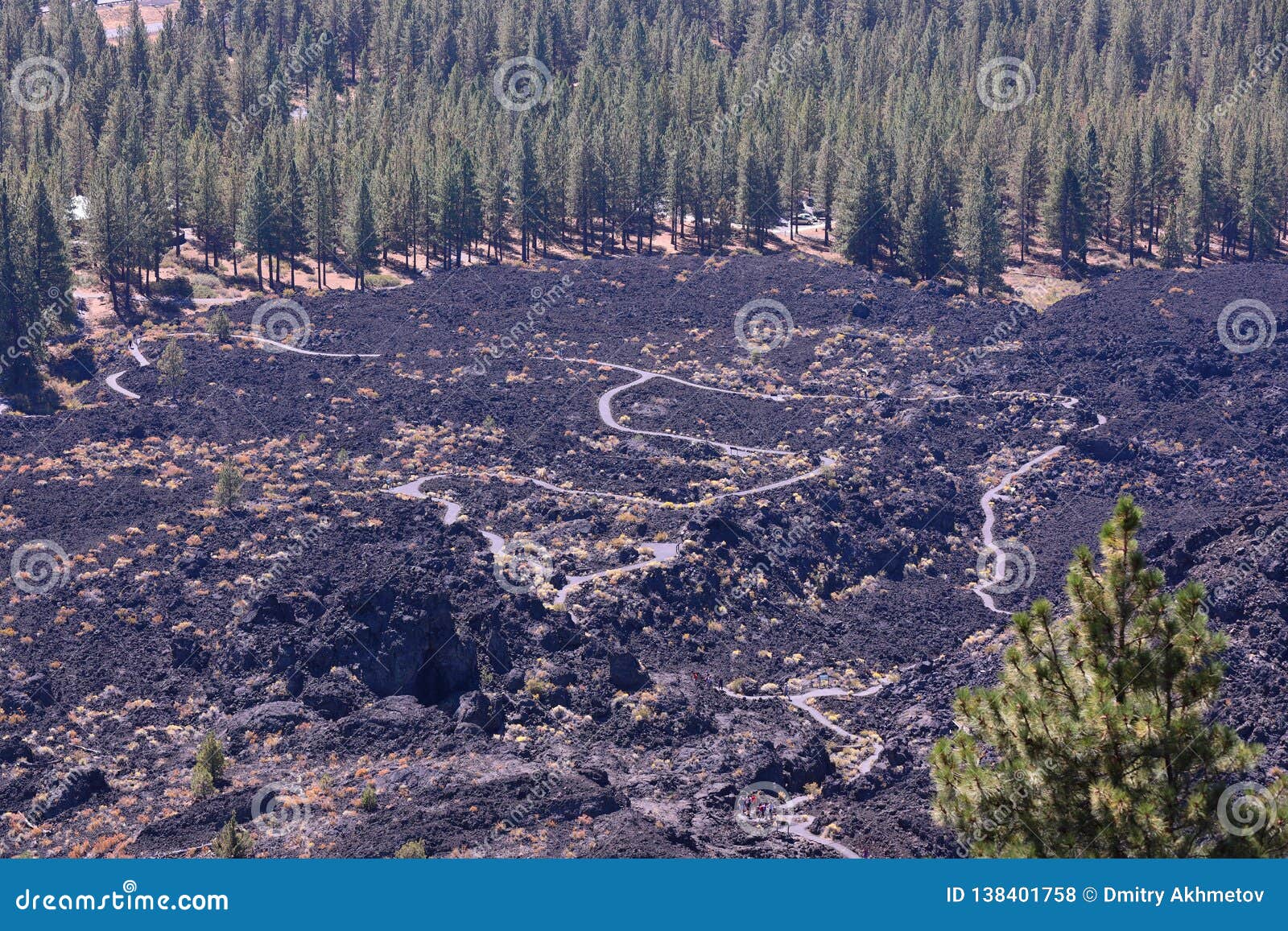 View from the Top of Lava Butte at Lava Field Stock Photo - Image of ...