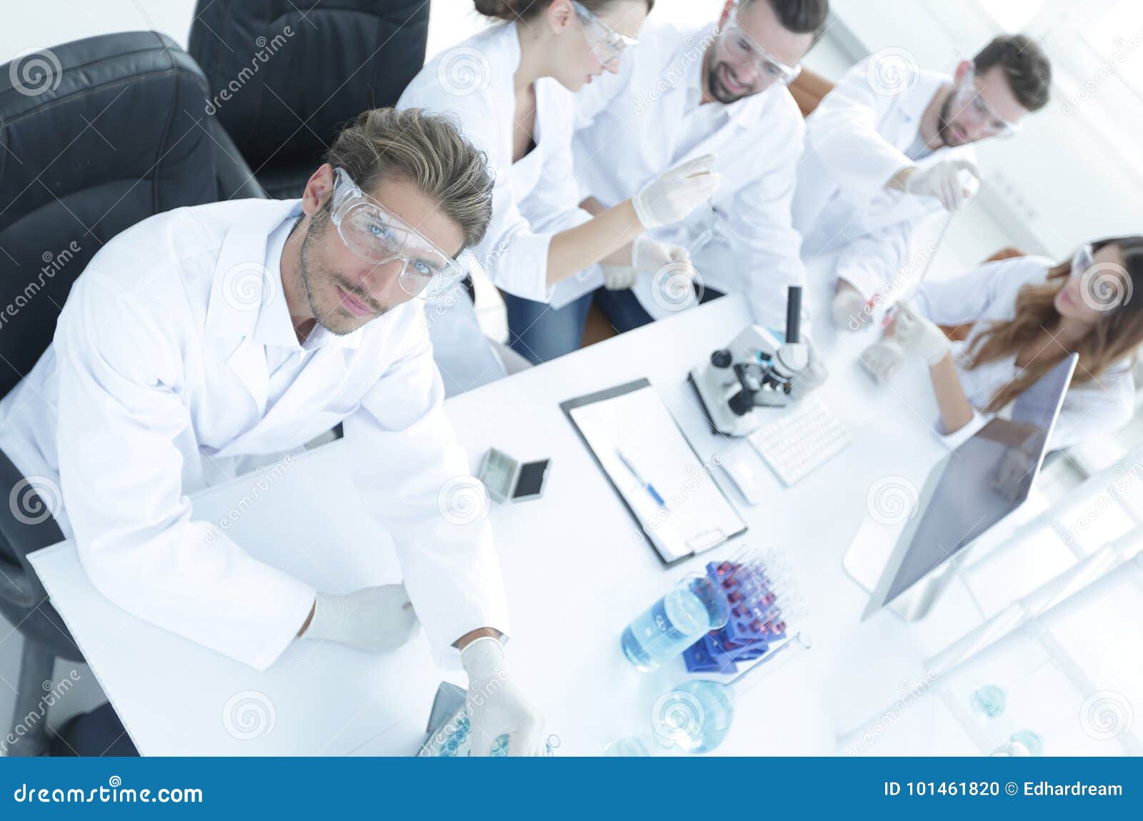 View from the Top.modern Young Scientist Sitting at Workplace Stock ...