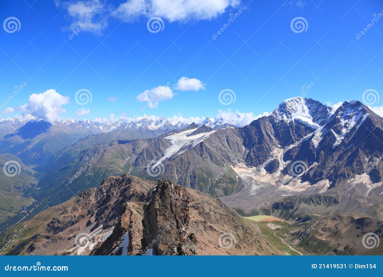 View from the Top of Mount Cheget Stock Image - Image of rocky, view ...