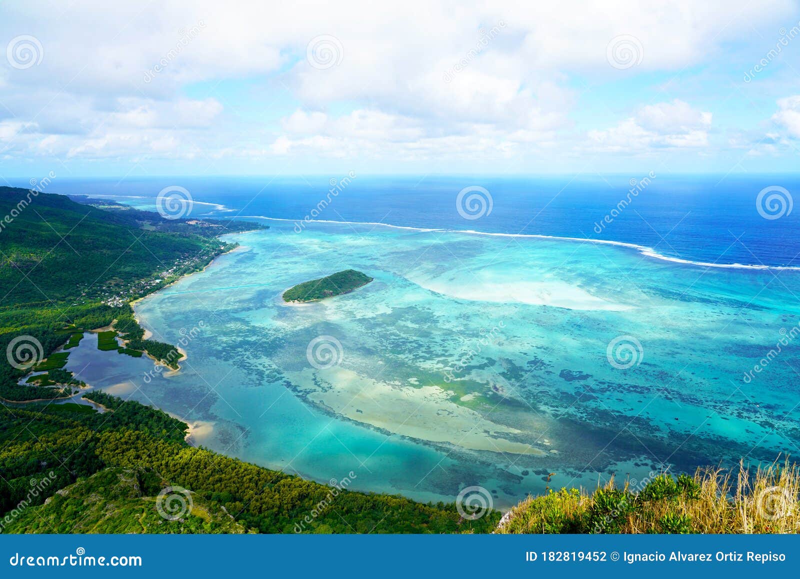 Underwater Waterfall View from the Top of the Mountain Stock Photo ...