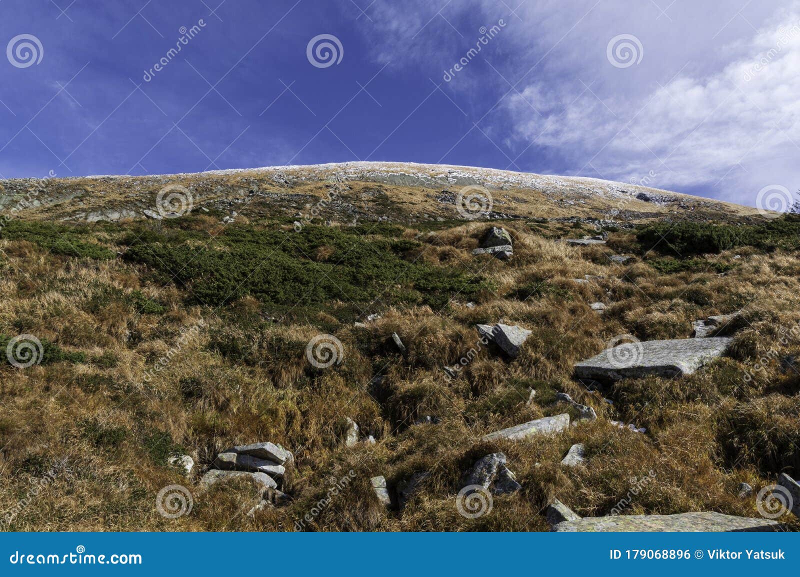 View of the Top of the Mountain from Below. Looking High into the ...