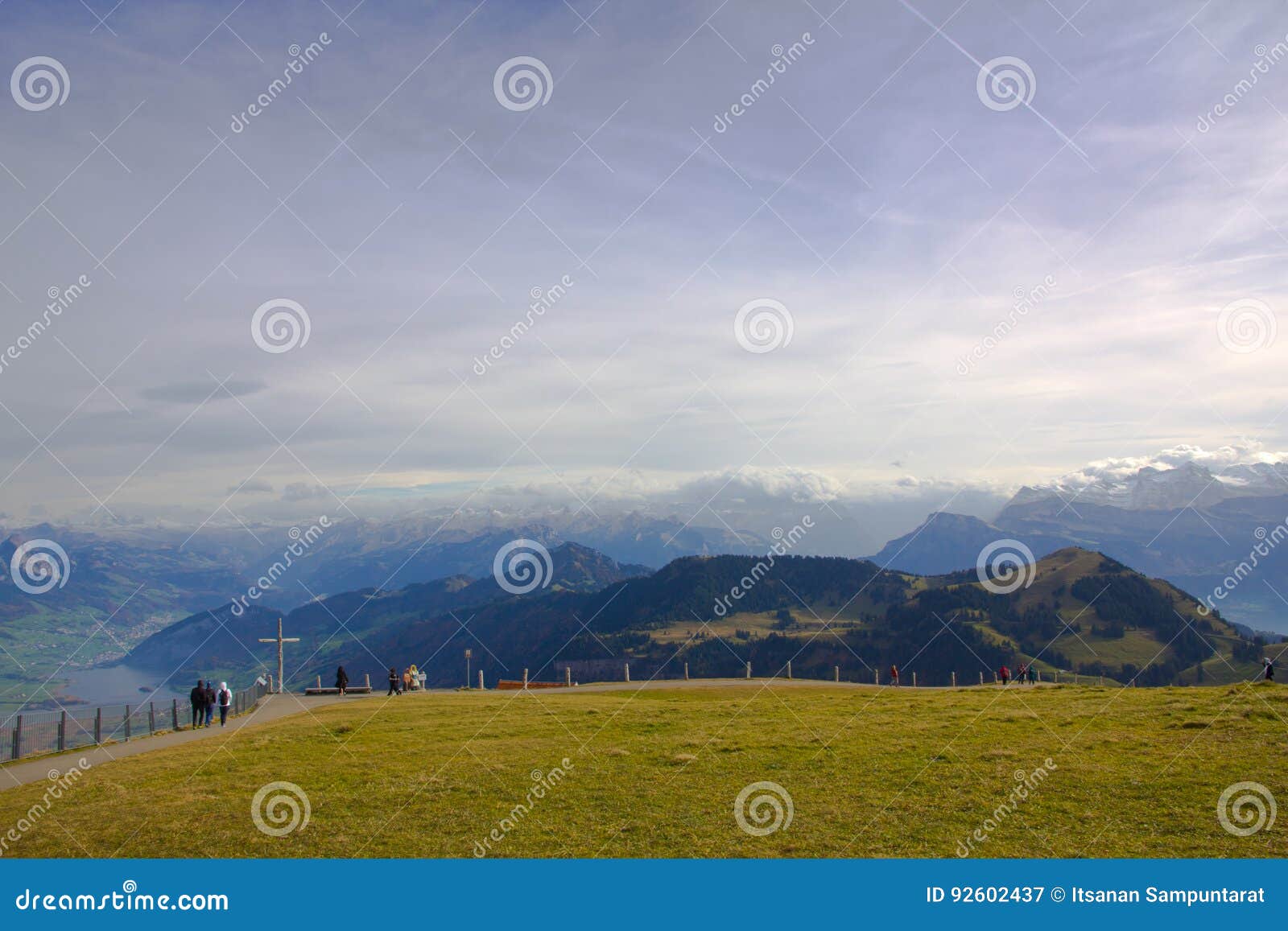 View on the Top of Mt. Rigi Stock Image - Image of switzerland, railway ...
