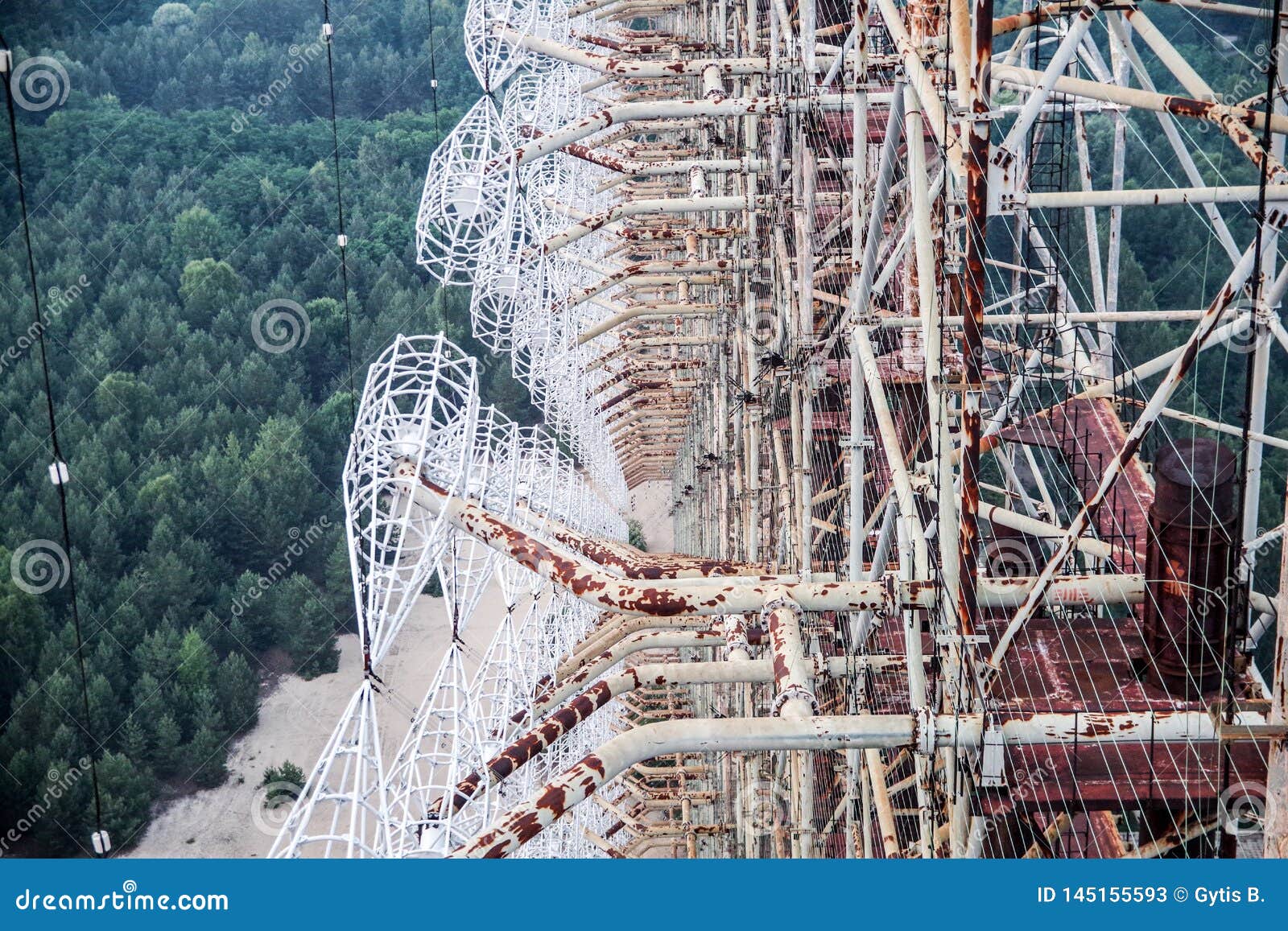 View from the Top of Overhorizon Antenna Array DUGA in Chernobyl Zone ...