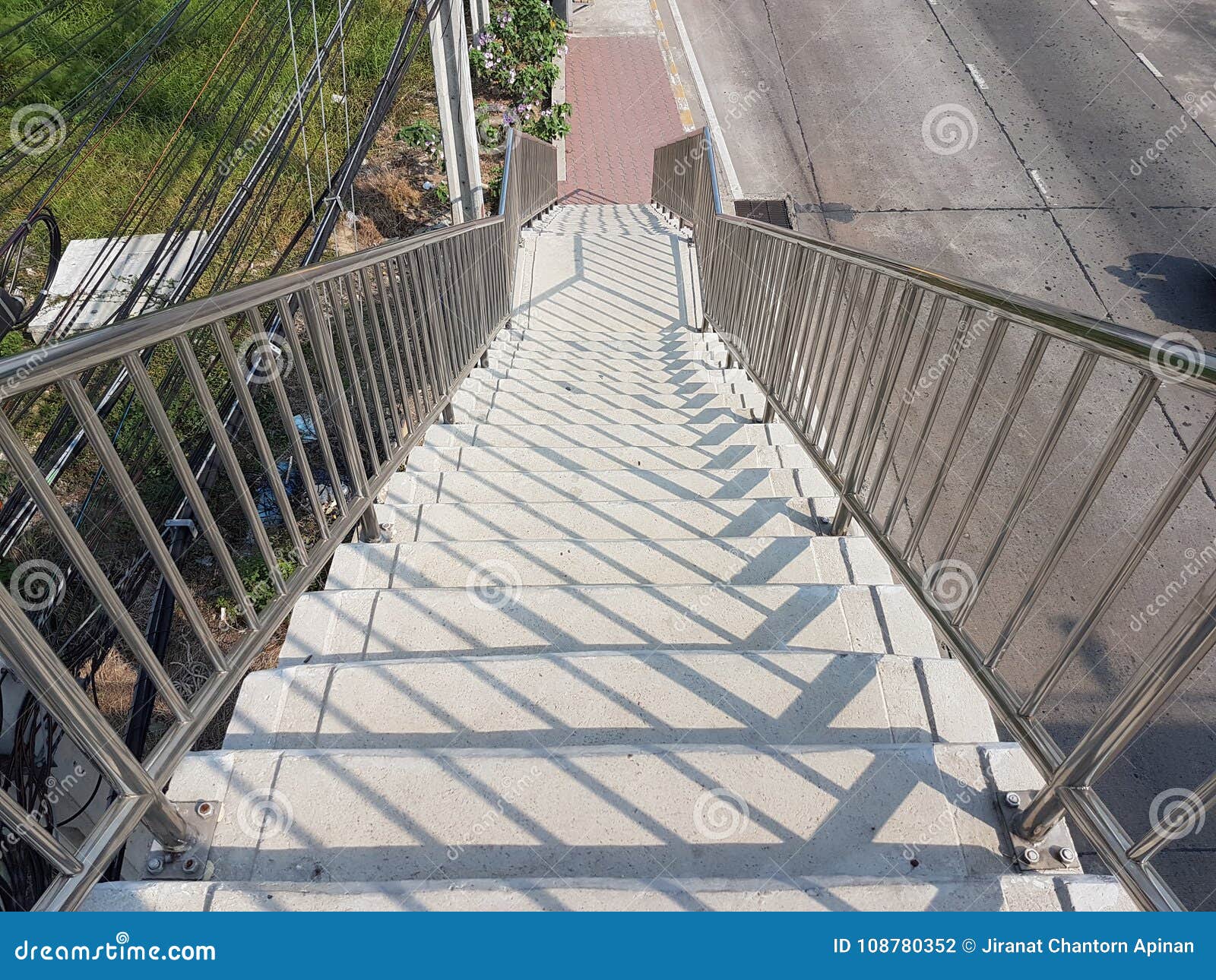 View from the Top of Overpass Walkway Bridge Stock Photo - Image of ...