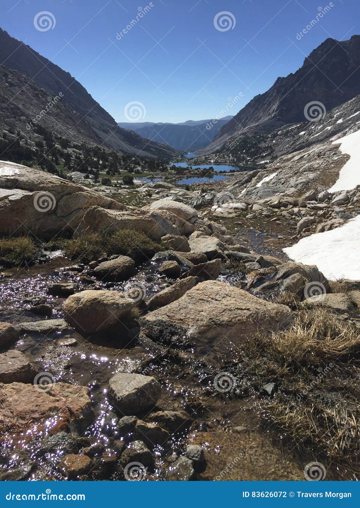 View from the Top of Piute Pass Stock Photo - Image of range, clouds ...