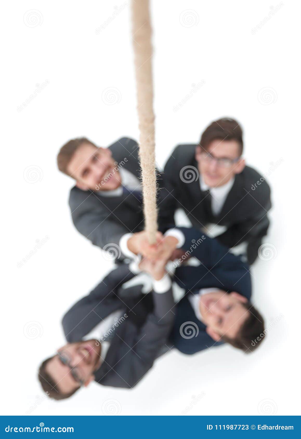 Smiling Business Team Holding the Rope Stock Image - Image of connect ...