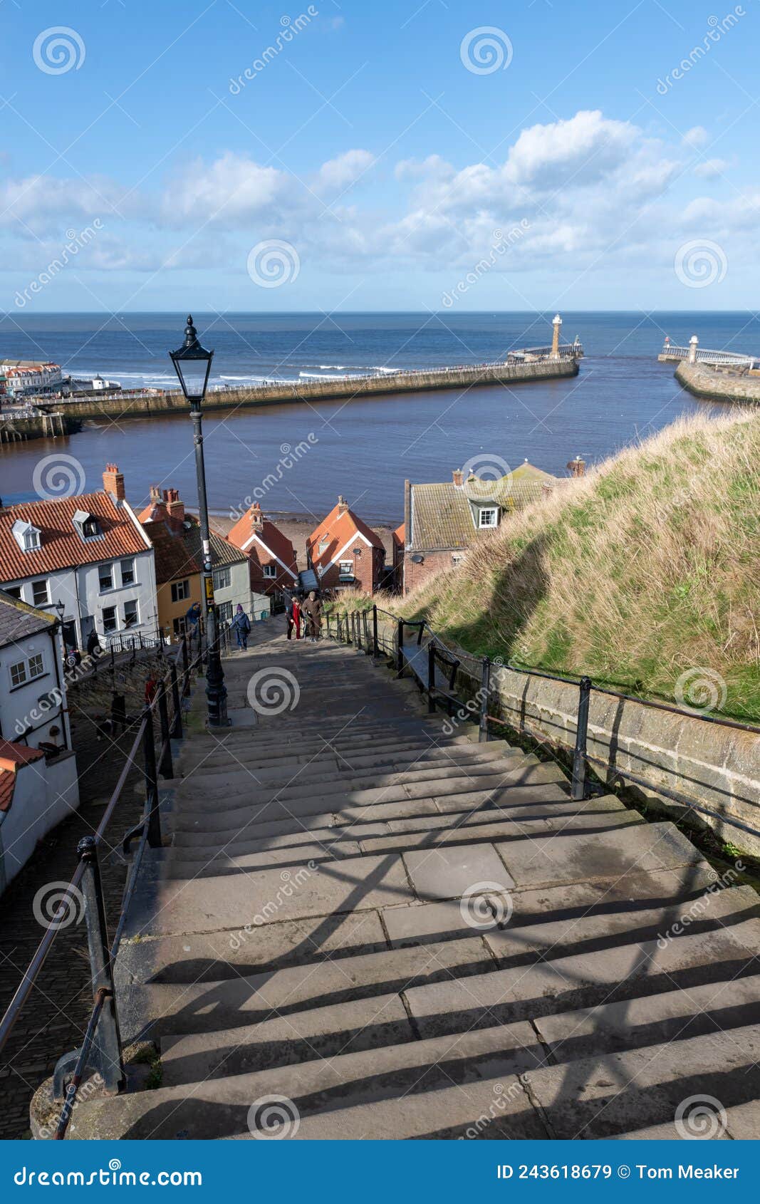 Whitby stock image. Image of church, scenery, steps - 243618679