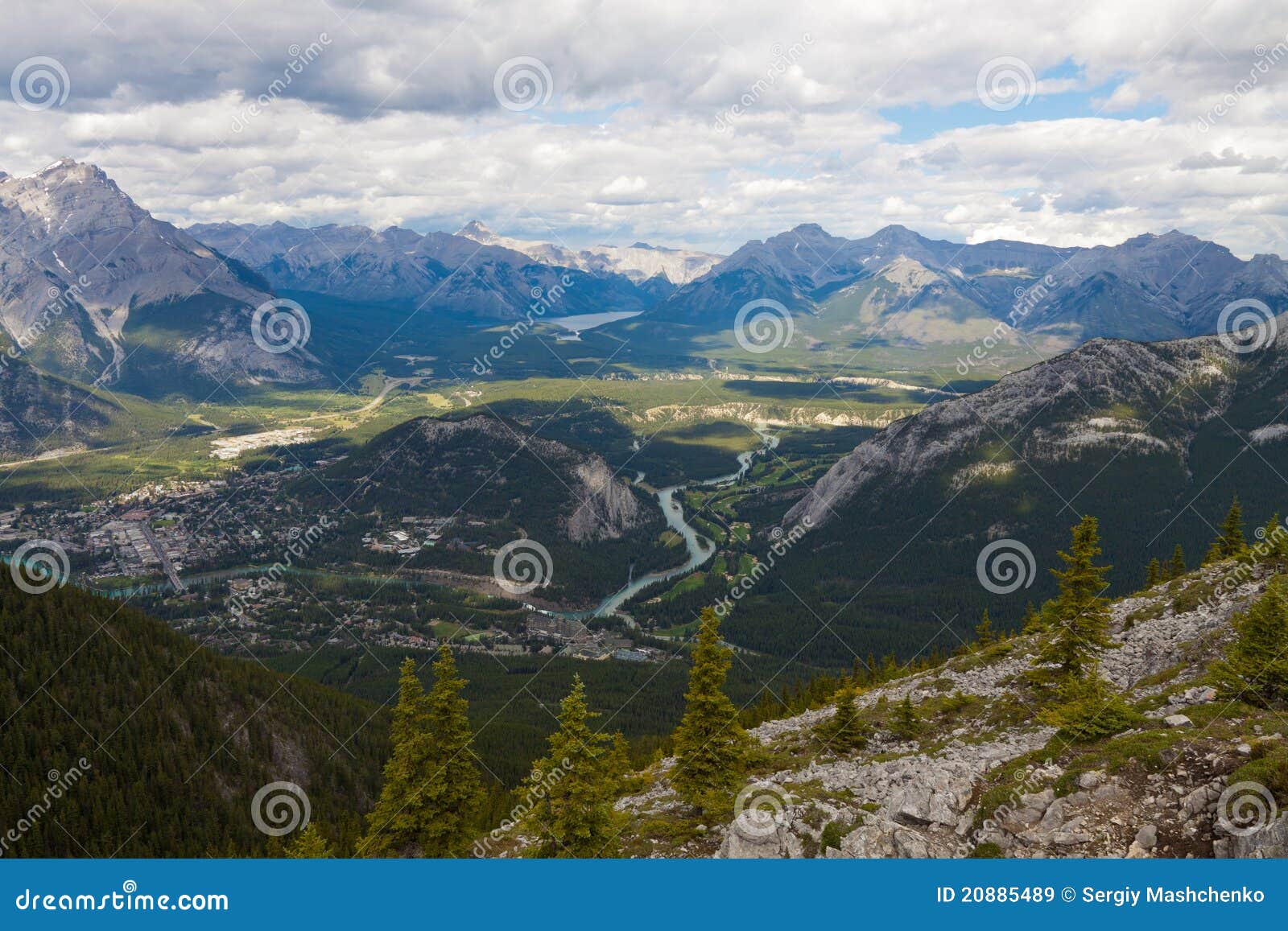 View from the Top of Sulphur Mountain, Banff Stock Image - Image of ...