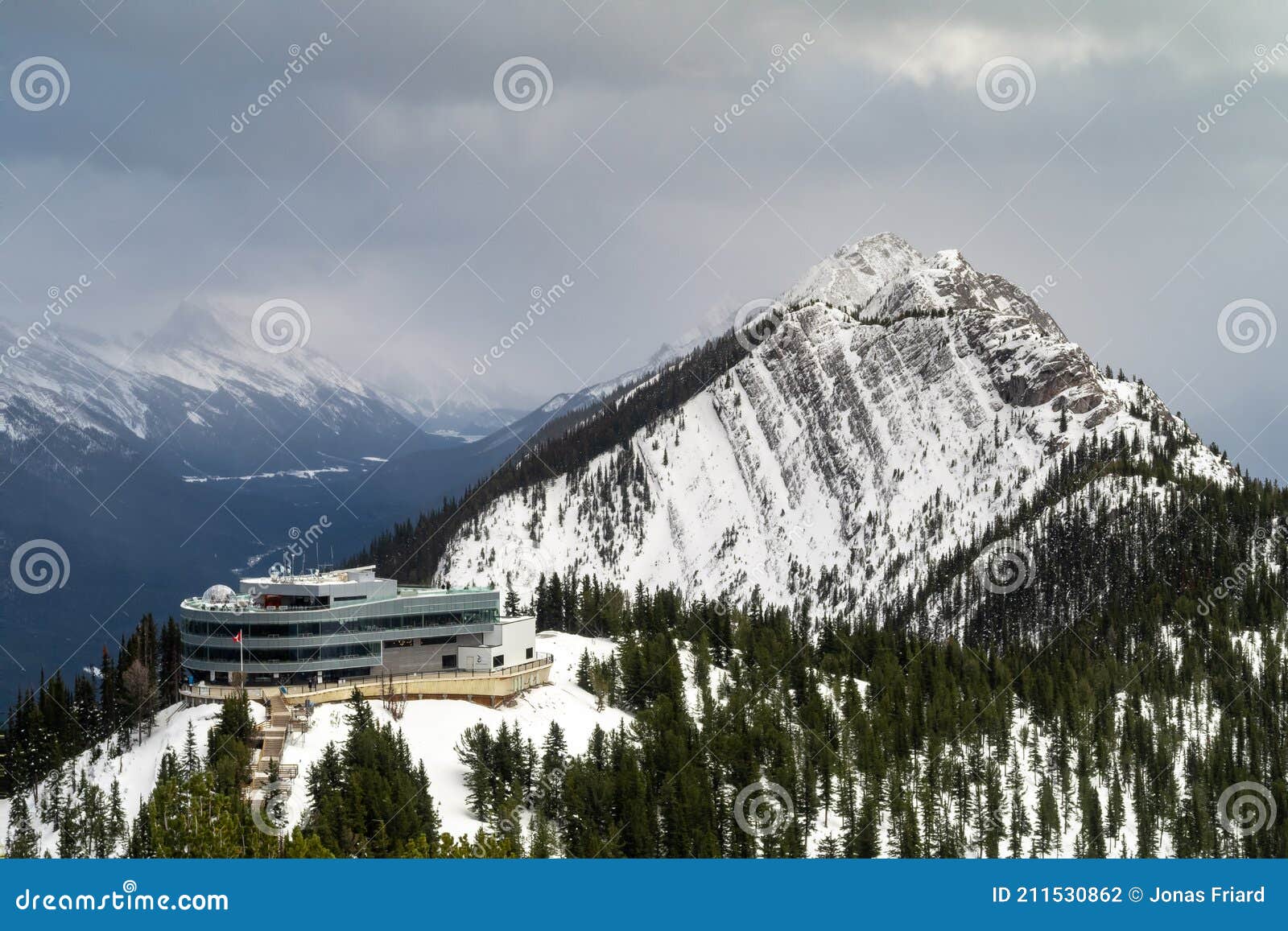 View at the Top of Sulphur Mountain Stock Photo - Image of high ...