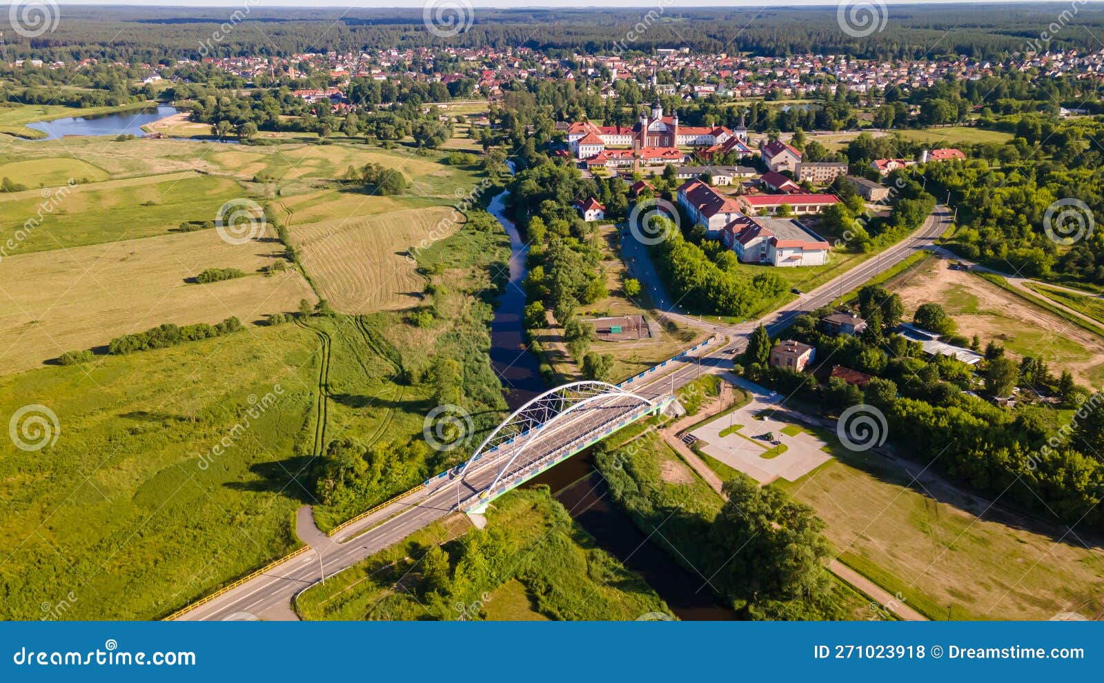 Suprasl from above stock photo. Image of forest, roundabout - 271023918