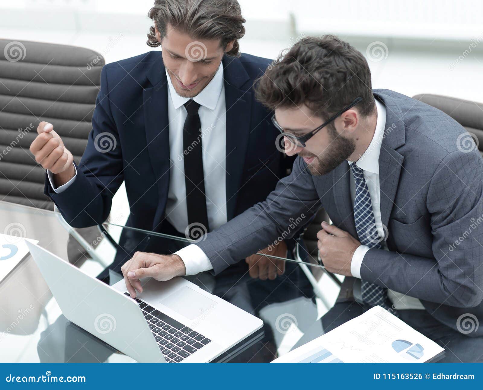 Two Business Man Working on Laptop Stock Photo - Image of modern ...