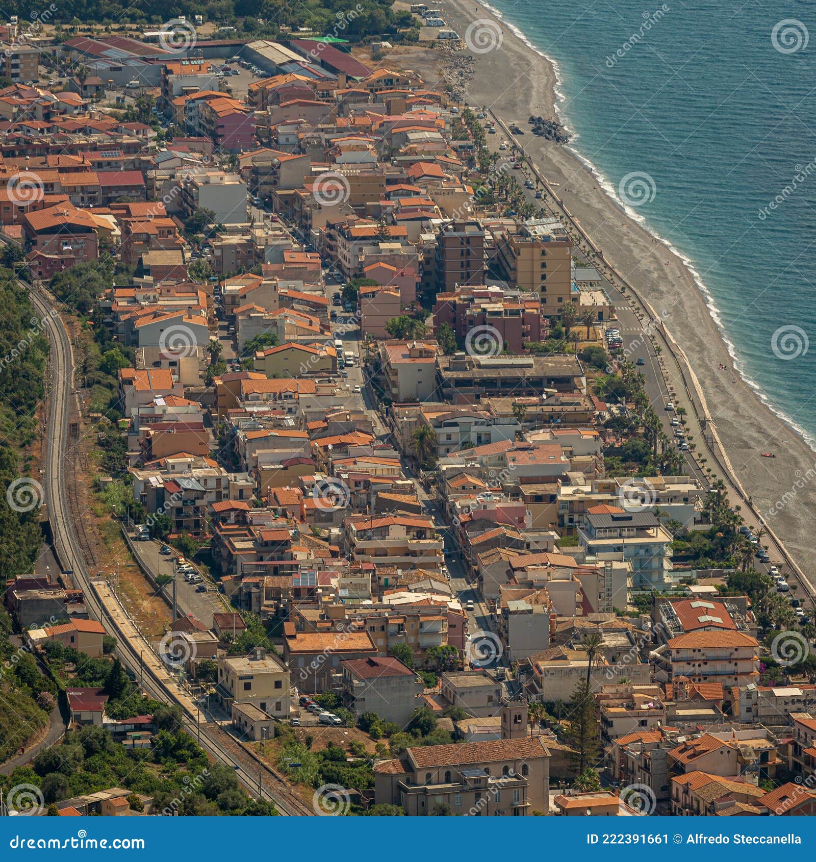 Small town high view stock image. Image of coast, europe - 222391661