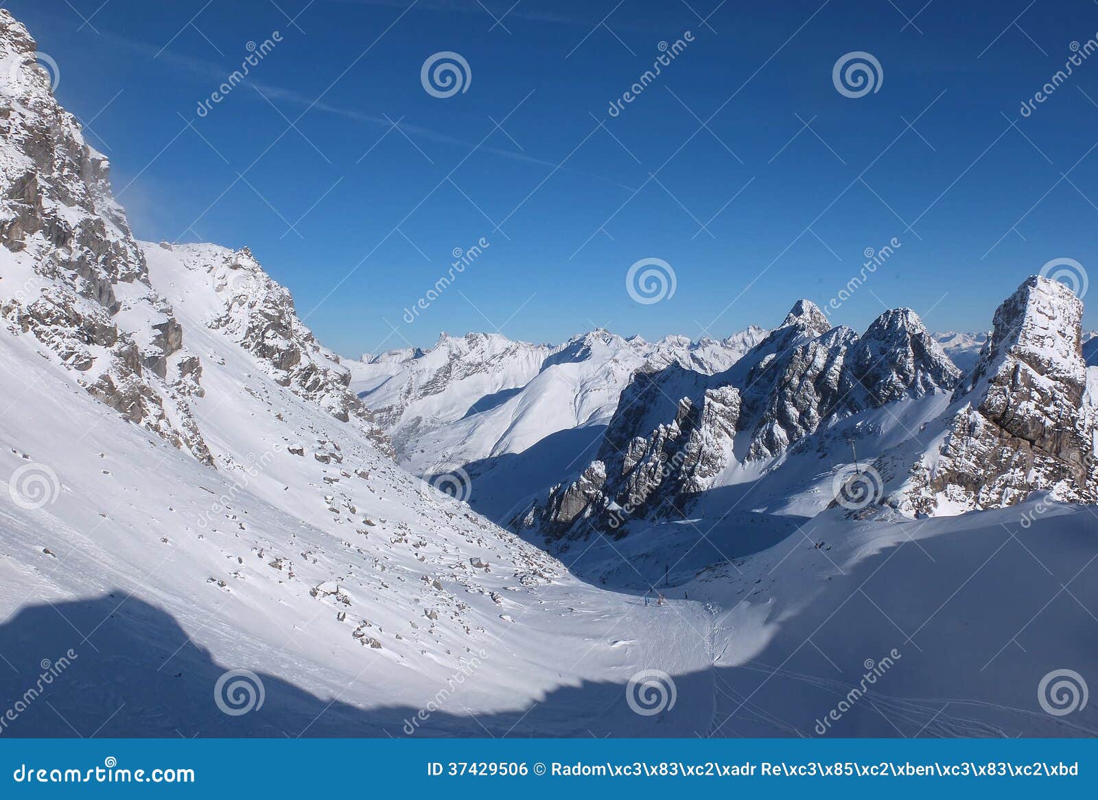 View from the Top of the Valluga Mountain Stock Photo - Image of ...