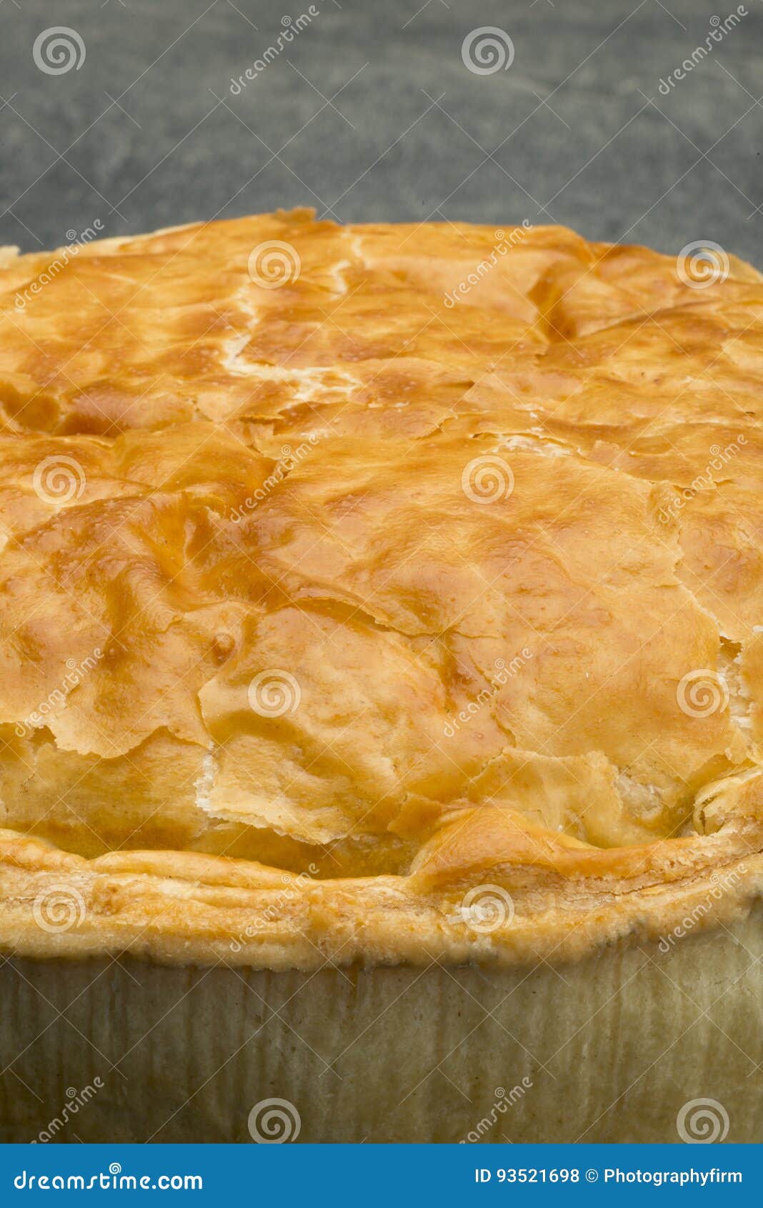 View of Top of Whole Meat Pie with Copy Space Stock Photo - Image of ...