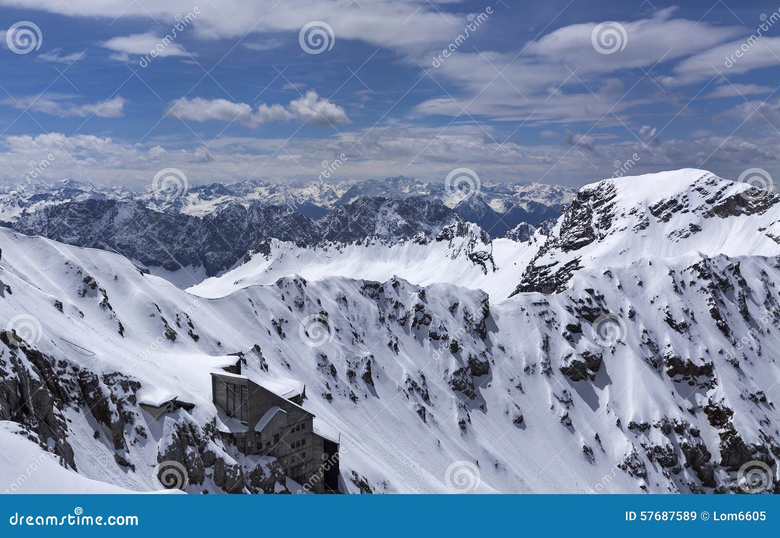 View from the Top of the Zugspitze Stock Image - Image of season ...