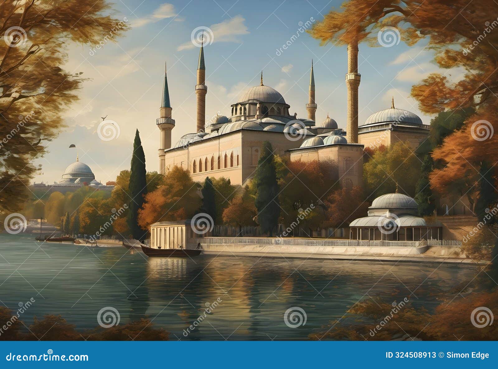 A View of the Topkapi Palace in Istanbul Stock Illustration ...