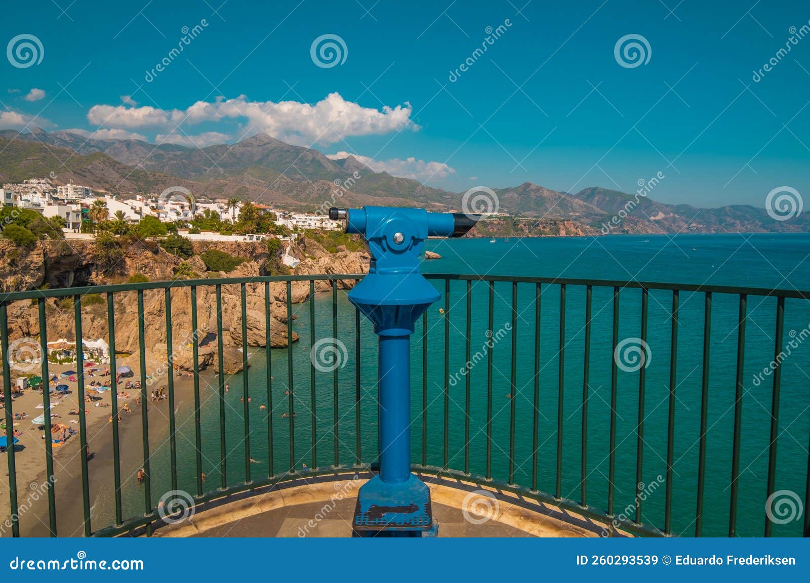 View from a Tourist Observation Telescope with the Beautiful Beach of ...