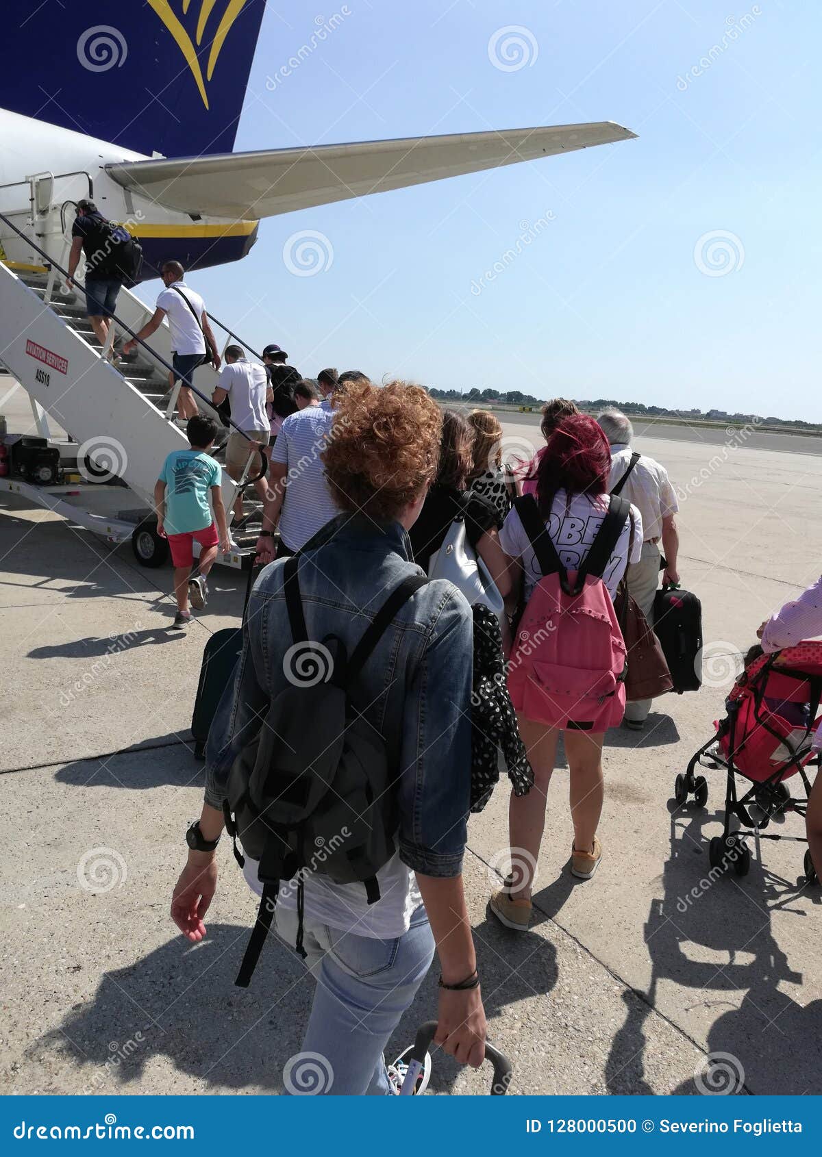 View of Tourists Embarking on a Airplane Editorial Image - Image of ...