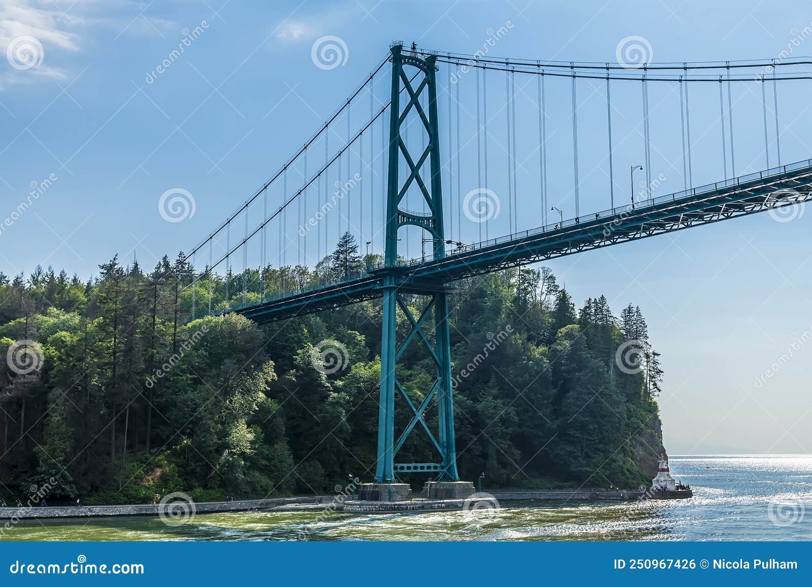 A View Towards the Lion Gate Bridge in Vancouver, Canada Stock Photo ...
