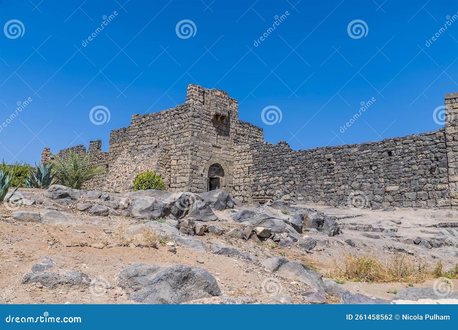 A View Towards an Old Desert Fort at Azraq, Jordan Stock Photo - Image ...