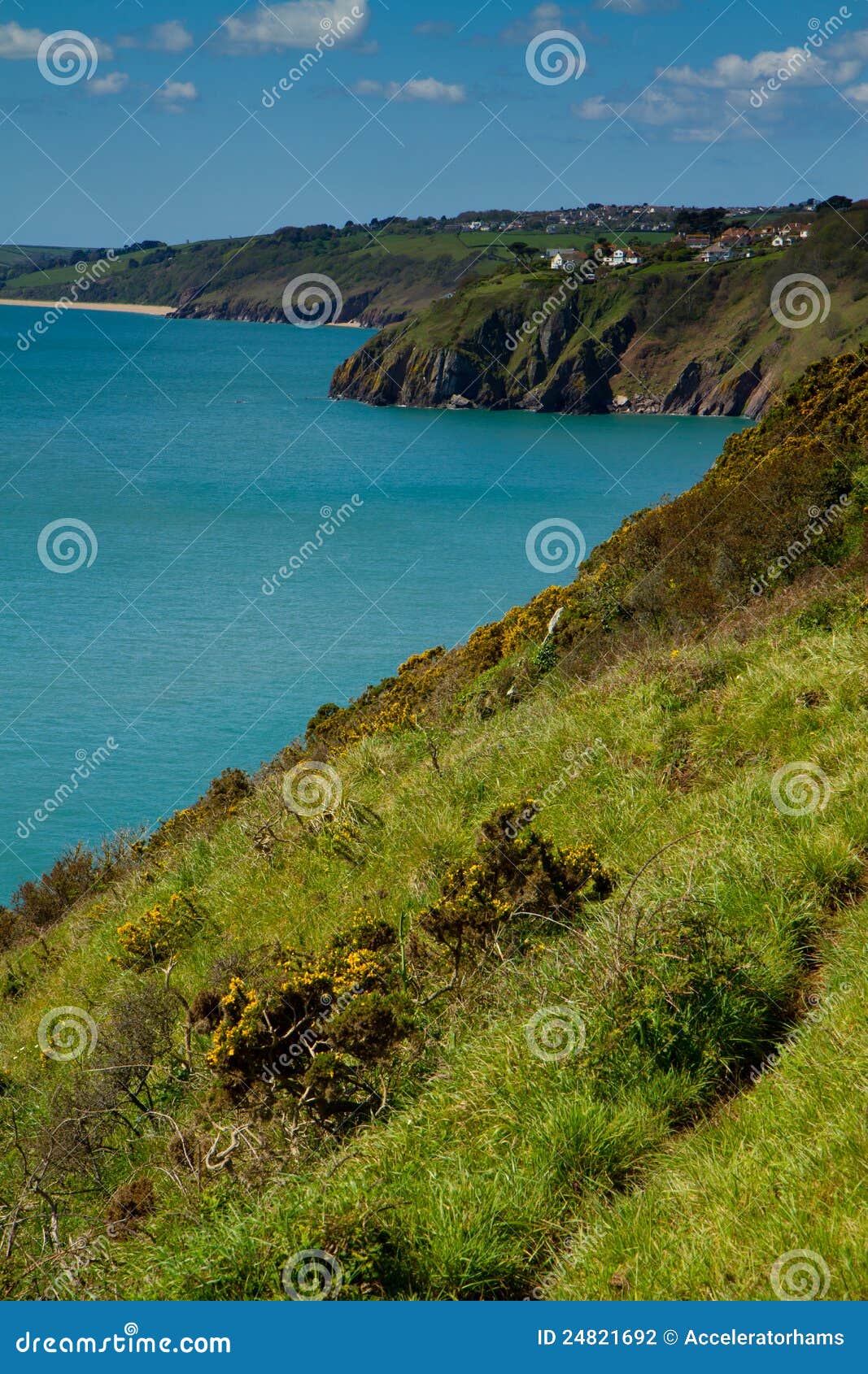 A View Towards Stoke Fleming and Slapton Sands Stock Photo - Image of ...
