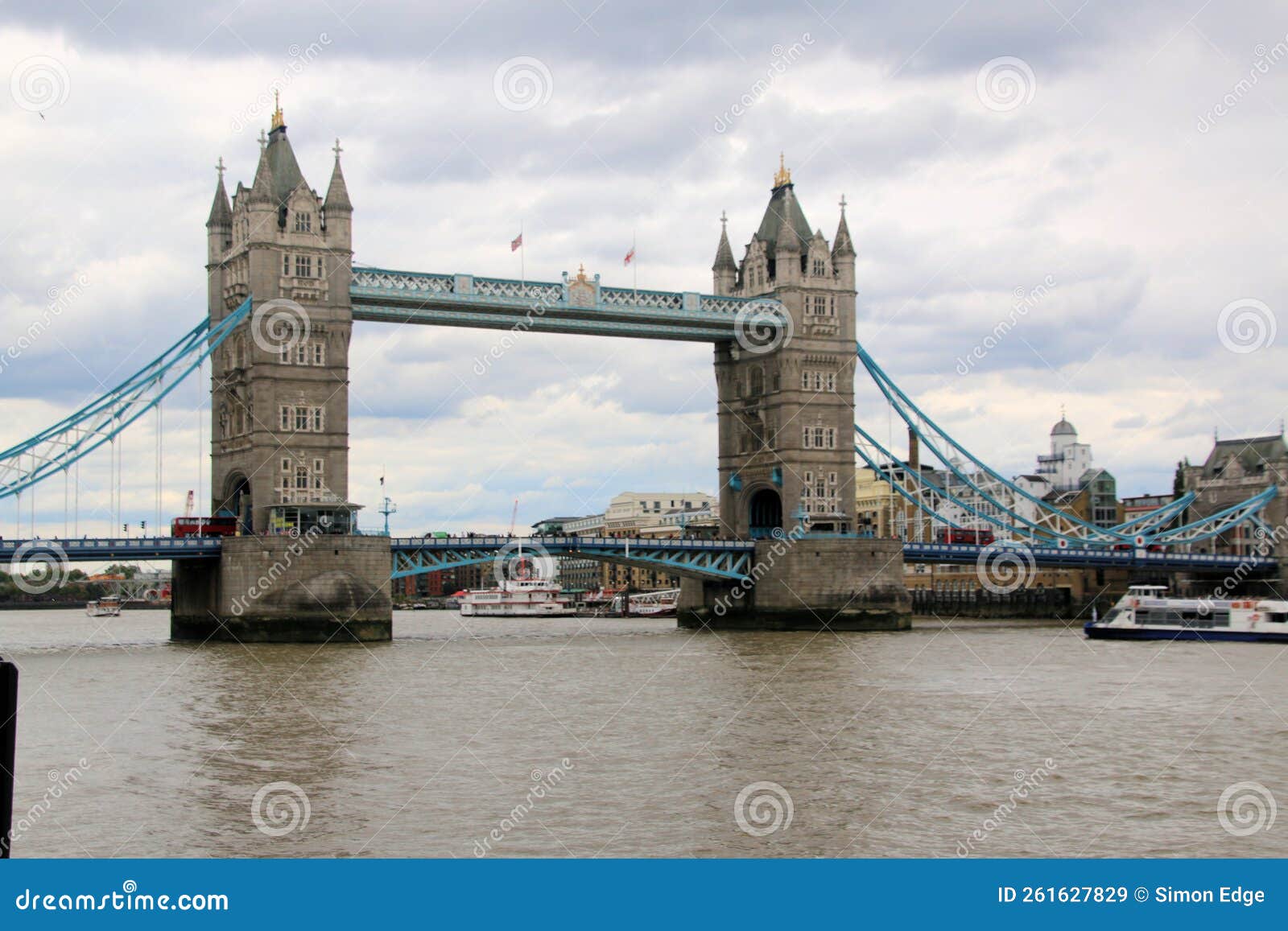 A view of Tower Bridge stock image. Image of london - 261627829