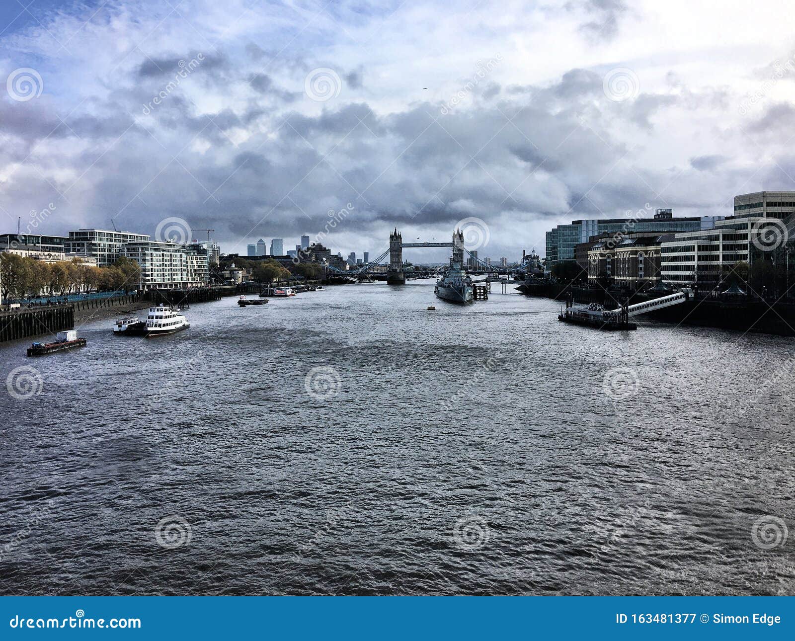 A View of Tower Bridge from the River Thames Embankment Stock Image ...
