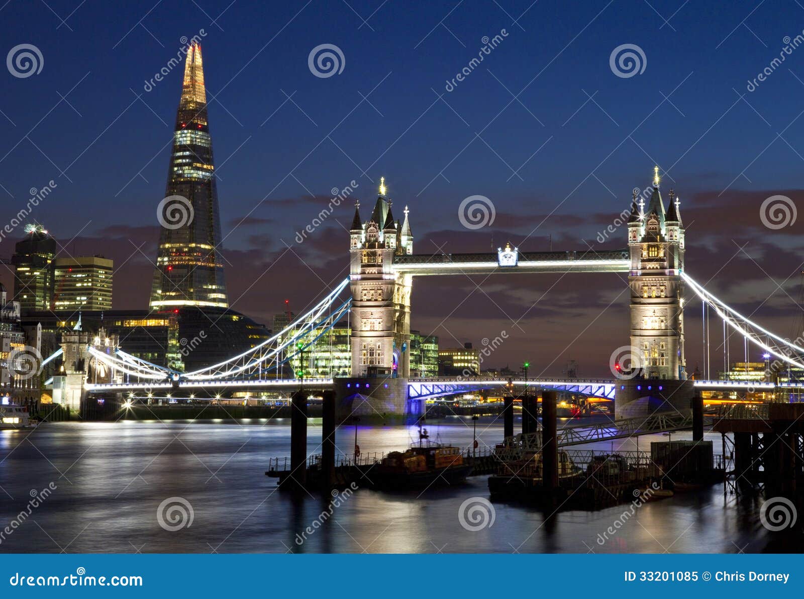 View of Tower Bridge and the Shard in London Stock Image - Image of ...